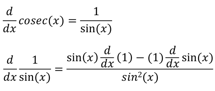 Differentiation of cosec(x)